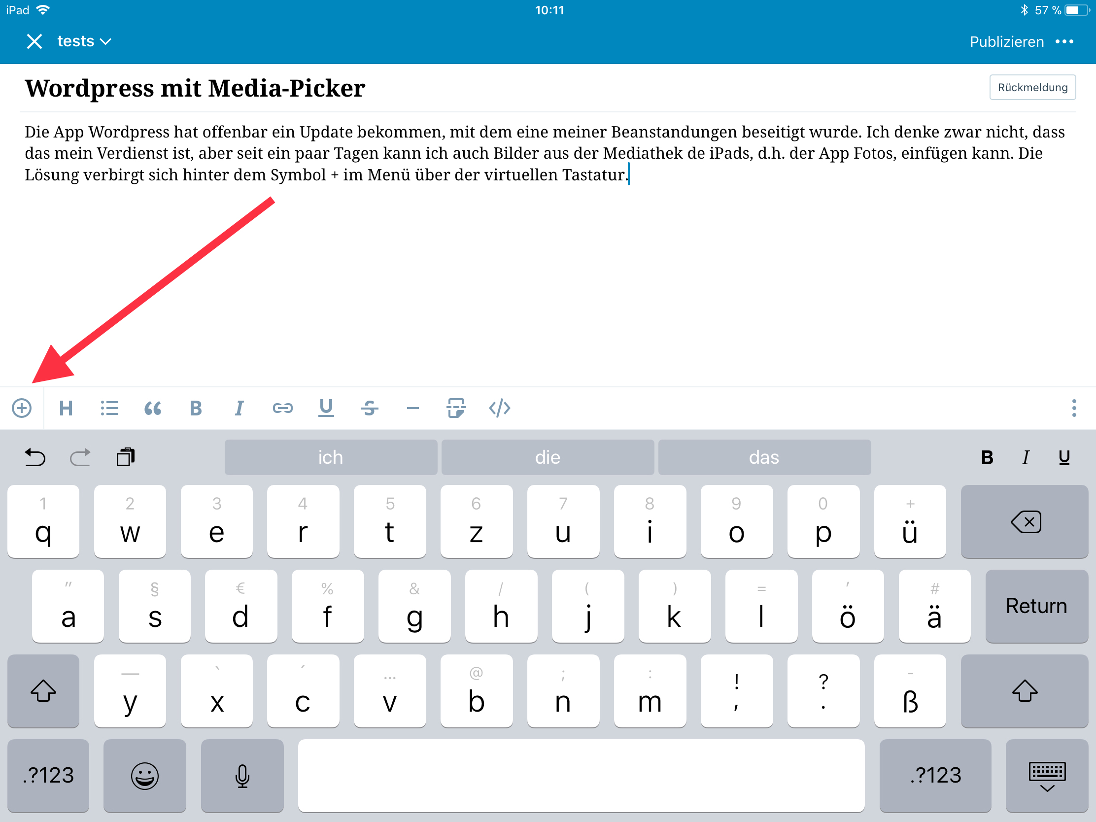 Wordpress mit Media-Picker – tests